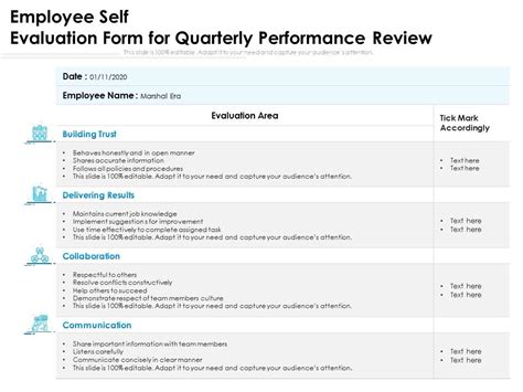 Self Evaluation Examples For Performance Review