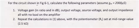 Solved For The Circuit Shown In Fig Calculate The Chegg