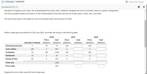 solved consider an imaginary price index the undergraduate