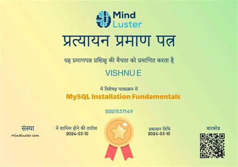 Vishnu E On Linkedin 🌟 Hii I Have Done The My Sql Installation Fundamental Course