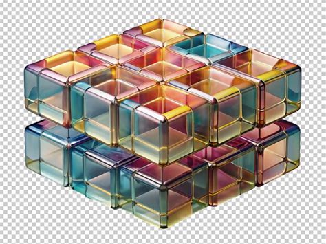 Premium PSD Colorful Cube With Lights