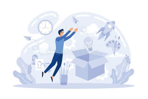 Thinking And Imagination Problem Solving Brainstorming Stock Vector Illustration Of Dream