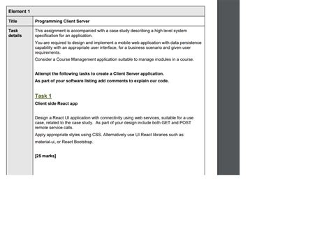 Element 1 Title Programming Client Server Task