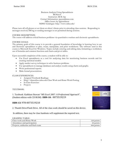 Pdf Business Analysis Using Spreadsheets Dokumen Tips