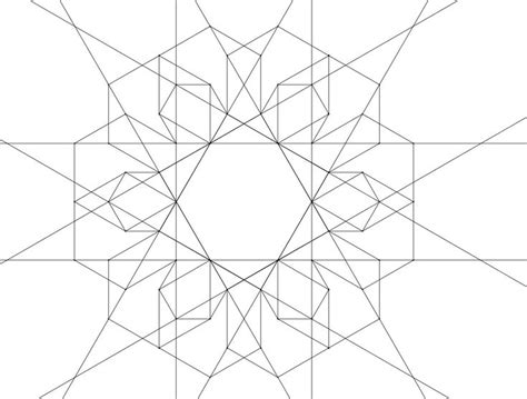 A Black And White Photo With Lines In The Shape Of An Abstract Flower Ornament