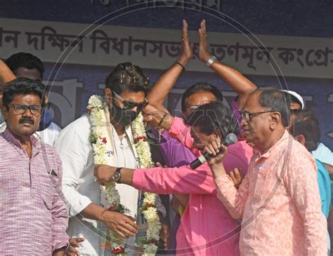 image of bengali actor mp dev alias deepak adhikari held a public