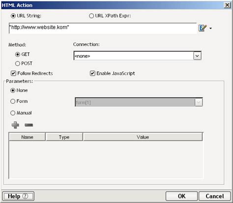 Performing HTML Actions