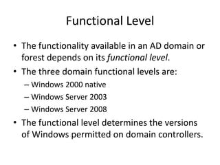 Active Directory Domain Services Pptx Operating Systems Computer Software And Applications