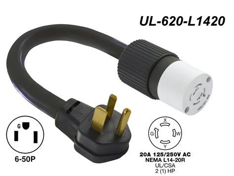 6 50 Table Saw Adapter L14 20 20a 4 Prong Locking To 6 50