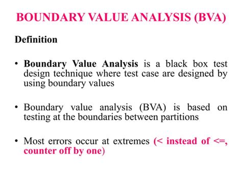 Software Testing Boundary Value Analysis Equivalent Class Partition