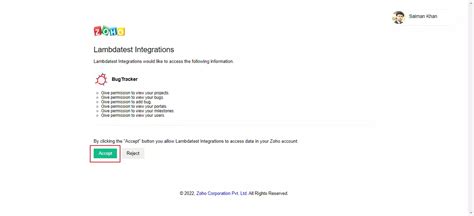 zoho bugtracker integration lambdatest