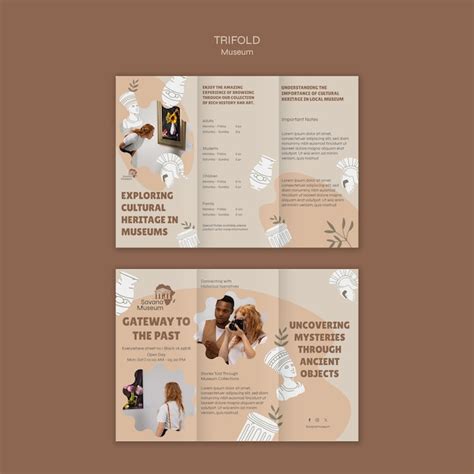 Museum Trifold Brochure Template Design Free Psd