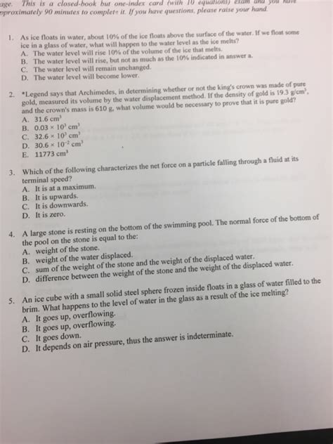 Solved As Ice Floats In Water About 10 Of The Ice Floats