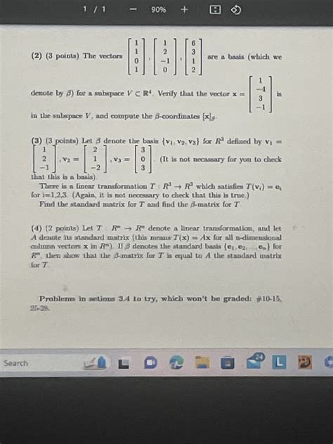 Solved (2) (3 points) The vectors | Chegg.com