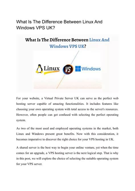 ppt what is the difference between linux and windows vps uk
