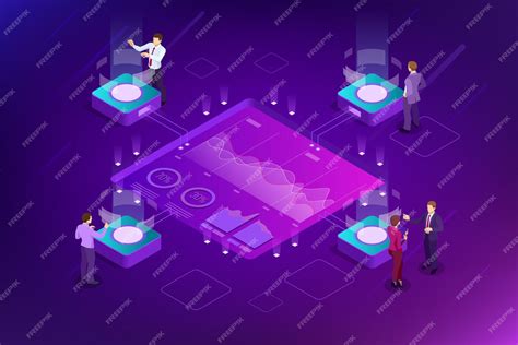 Premium Vector Isometric Big Data Network Visualization Advanced