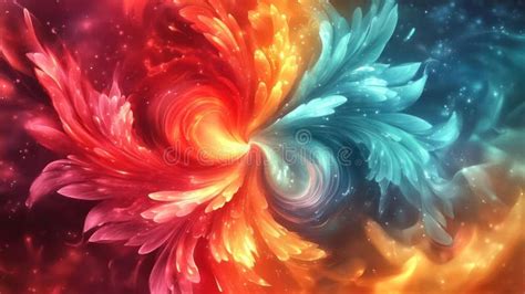 A Vibrant Swirl Of Colors Creating A Dynamic Abstract Design Stock