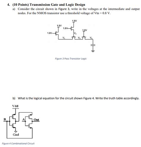 Solved 4 10 Points Transmission Gate And Logic Design A Chegg Com
