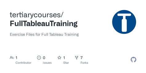GitHub Tertiarycourses FullTableauTraining Exercise Files For Full Tableau Training