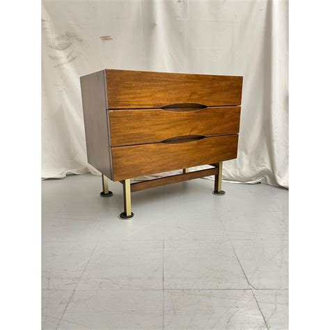 Mid Century Modern Dresser With Brass And Wooden Legs For Sale At 1stdibs
