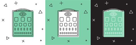 시력 검사 차트 아이콘을 흰색과 녹색 검은색 배경으로 분리합니다 안과 연구에서의 시력 검사 포스터 스넬렌 차트 벡터 가능성에 대한 스톡 벡터 아트 및 기타 이미지 Istock