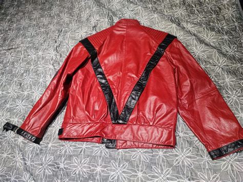 Michael Jackson Thriller Red And Black Leather Jacket