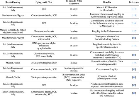 Cytogenetic Test Applied To River Buffalo Cells Or Sperm After In Vivo