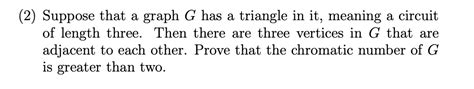 Solved Suppose That A Graph G Has A Triangle In It Chegg