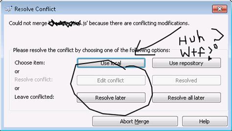 Merge Tortoise SVN Conflict Occurs But No Edit Conflict Button Is Shown Stack Overflow