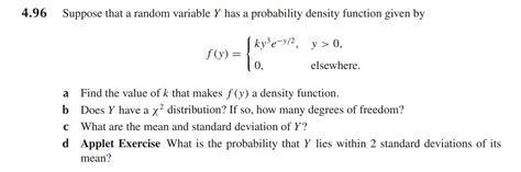 solved 4 96 suppose that a random variable y has a