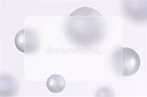 Horizontal Banner With Glass Overlay Effect With 3d Balls In Glass Morphism Style Stock Vector