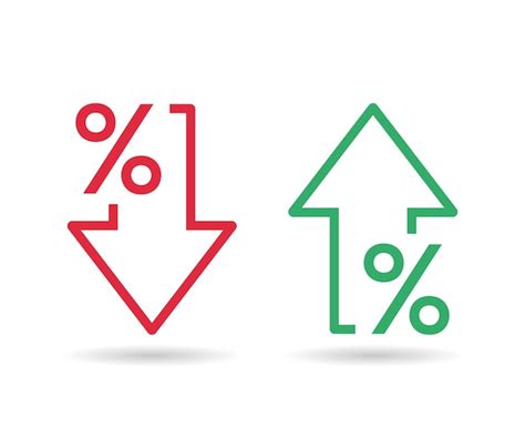 Premium Vector Percentage Arrow Up And Down Line Icon And Finance Interest Rate Sign Business
