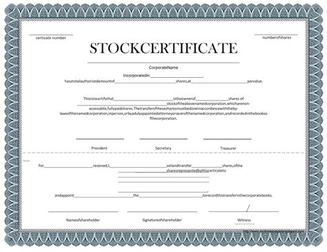40 Free Stock Certificate Templates Word Pdf Templatelab