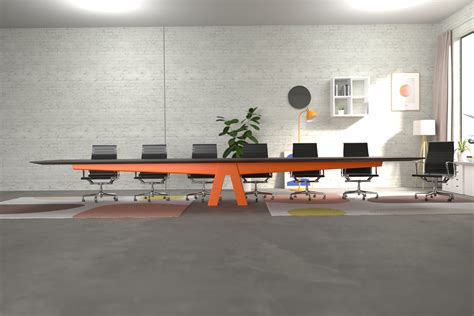 Enwork Equilibrium 20 X 4 Walnut Knife Edge Conference Table