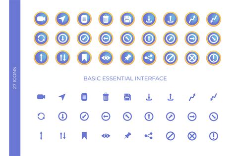 Basic Essential Interface Icon Set 24494775 Vector Art At Vecteezy