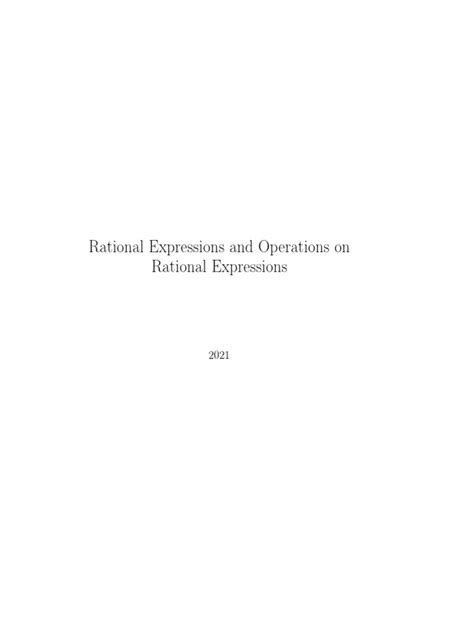 Operations On Rational Expressions Pdf Rational Number Factorization