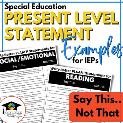 Write Better Present Level Plaafp Statements For Ieps Tpt