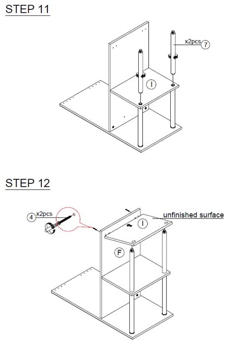 Furinno 21340 L Shape Stainless Steel Computer Desk Instruction Manual