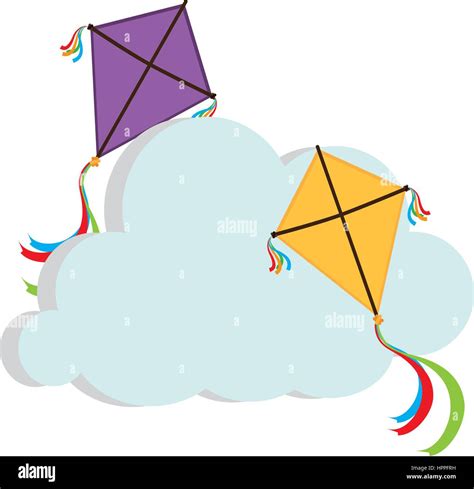Cute Kite Flying Icon Stock Vector Image And Art Alamy