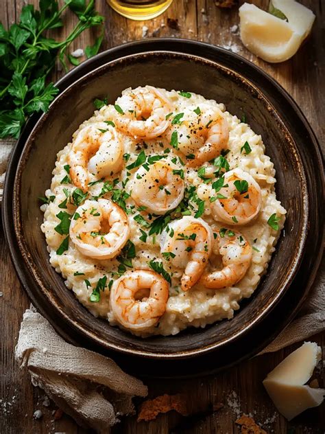 Irresistible Creamy Shrimp Risotto With Parmesan And Herbs