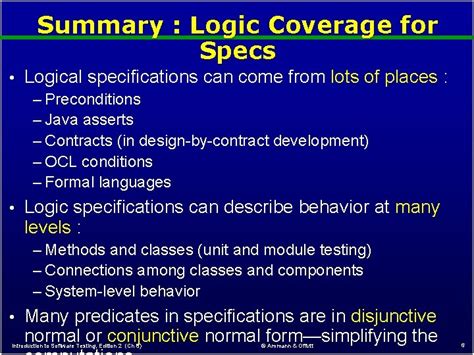 Introduction To Software Testing Chapter 8 4 Logic