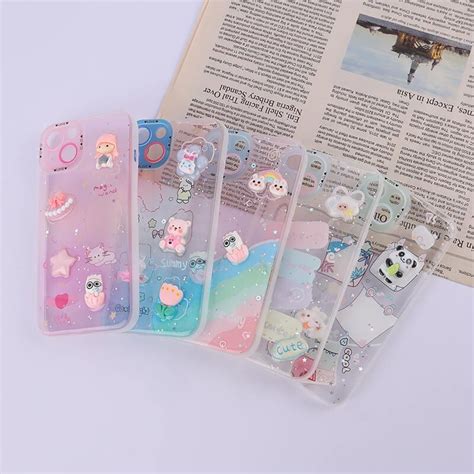 خرید قاب عروسک برجسته آیفون 13 دخترانه اکلیلی محافظ لنزدار