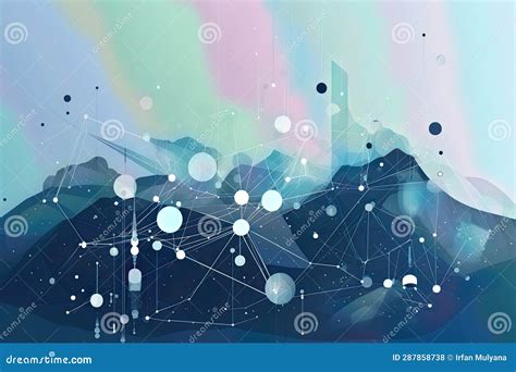 Interconnected Network Illustration With Blue Technology Theme Royalty Free Cartoon