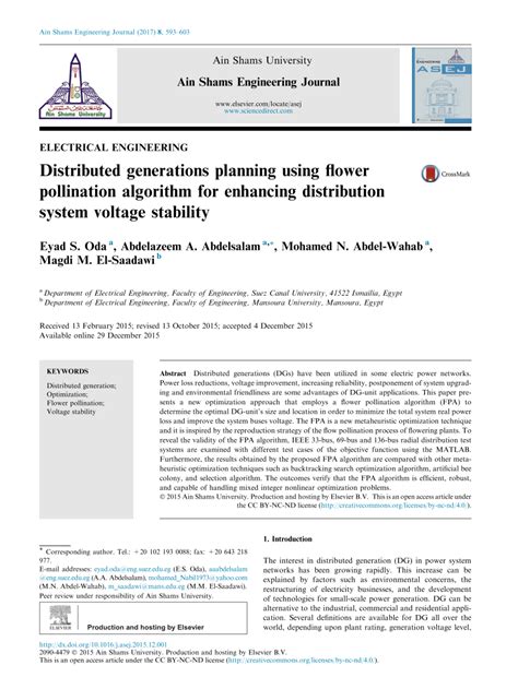 pdf distributed generations planning using flower pollination