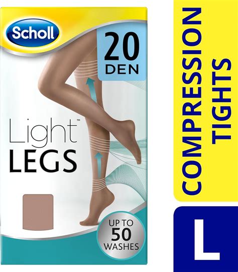 Scholl Light Legs Compression Tights For Women 20 Denier Nude Large