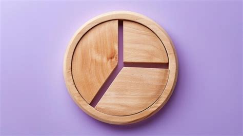 premium photo a wooden pie chart with empty space