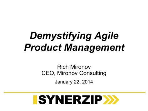 Demystifying Agile Product Management By Rich Mironov Pdf