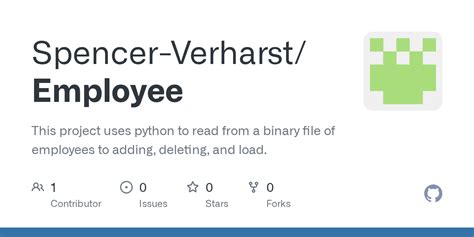 Github Spencer Verharst Employee This Project Uses Python To Read