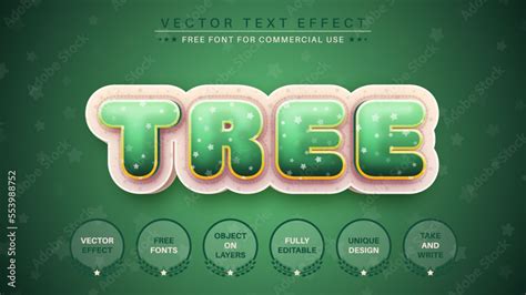 Fir Tree Editable Text Effect Font Style Vector Company Logo Mockup