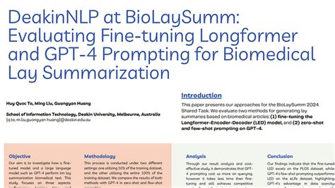 Underline Deakinnlp At Biolaysumm Evaluating Fine Tuning Longformer